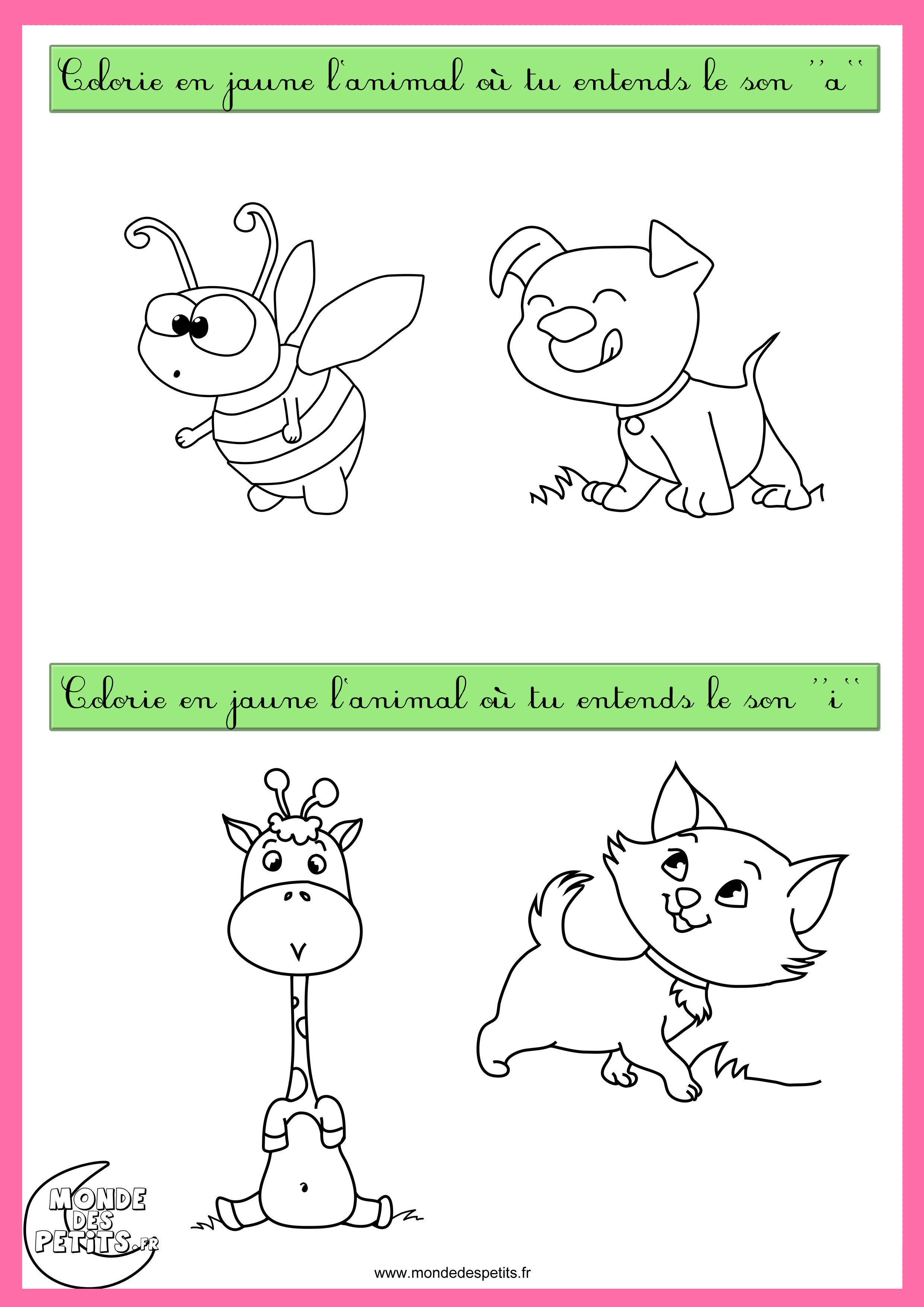 Monde des petits - Fiches